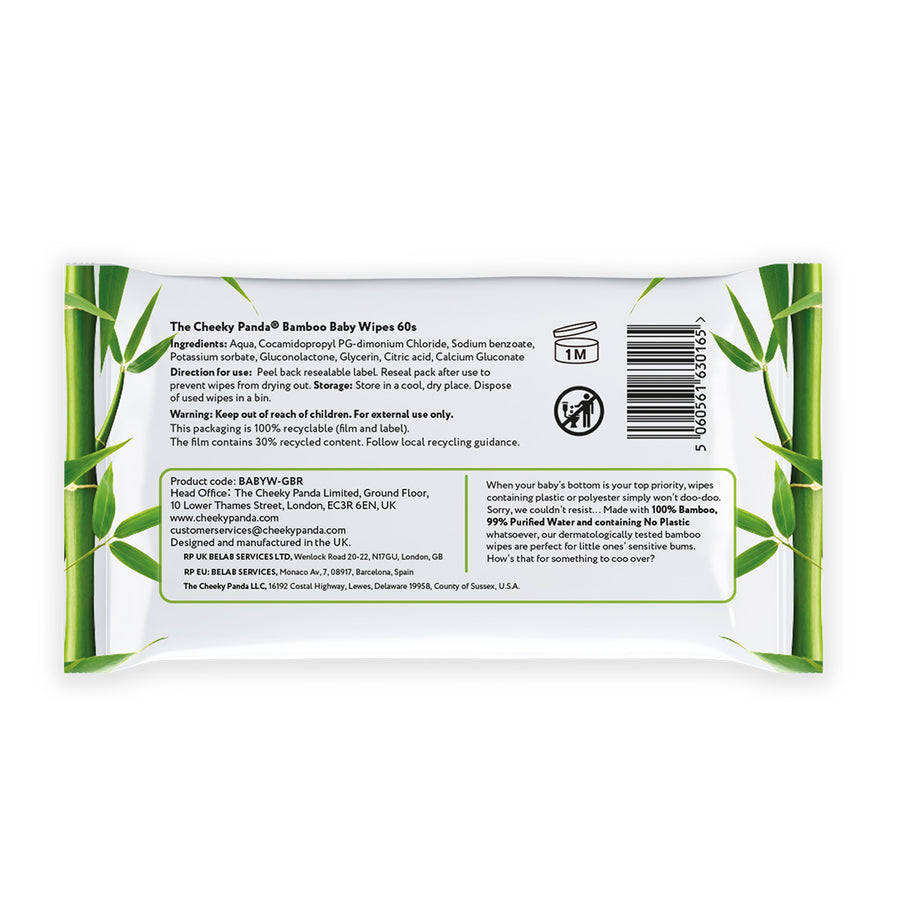 Bamboo Biodegradable 12 Pack Baby Wipes | The Cheeky Panda