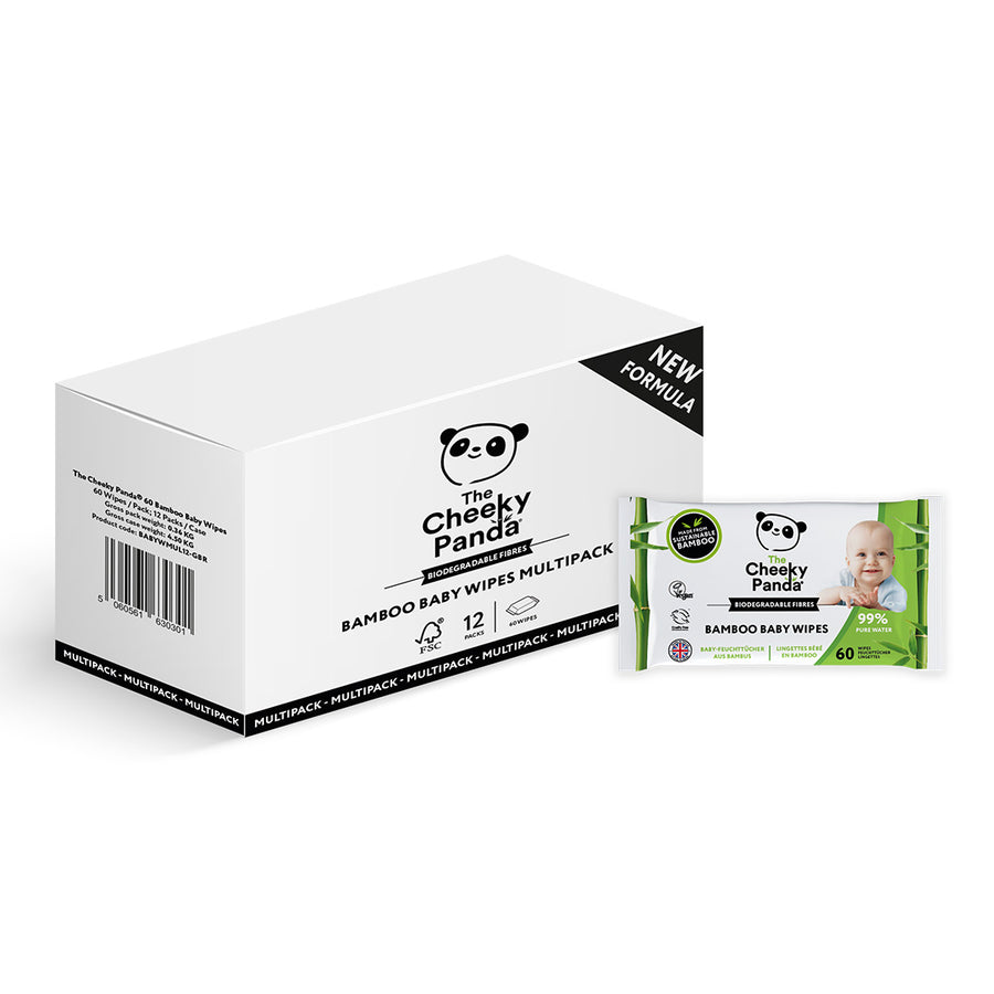 Bamboo Biodegradable 12 Pack Baby Wipes | The Cheeky Panda